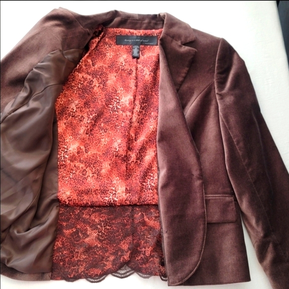 Apostrophe | Jackets & Coats | Apostrophe Boho Petite Brown Velour Lace ...